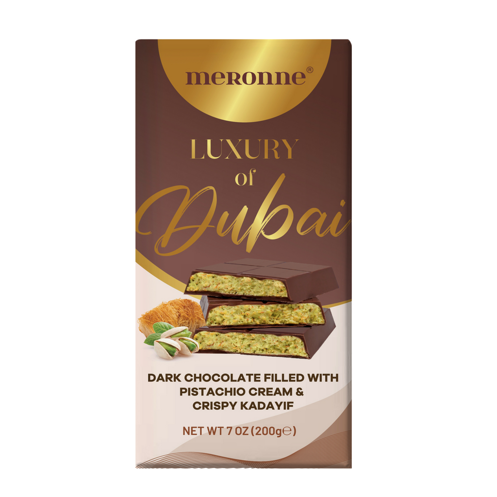 Meronne Premium Dubai Chocolate Bar - Dark Chocolate With Pistachio Cr ...